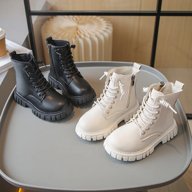 Children's Platform Ankle Boots Spring Autumn Girls Causal Black ...