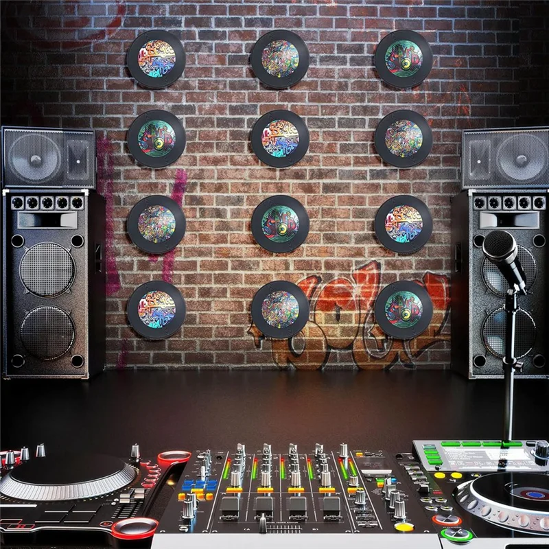A84E-Vinyl Records Decorations 12 Inch 12 Pieces Plain Record Fake For ...