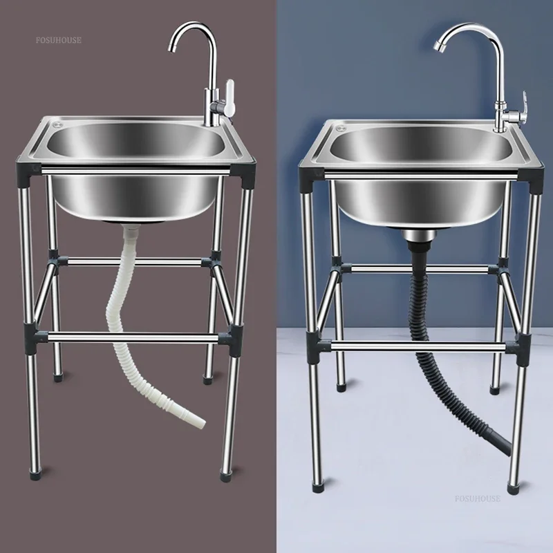Modern-Metal-Kitchen-Sink-for-Outdoor-Household-Convenient-Floor-Sinks ...