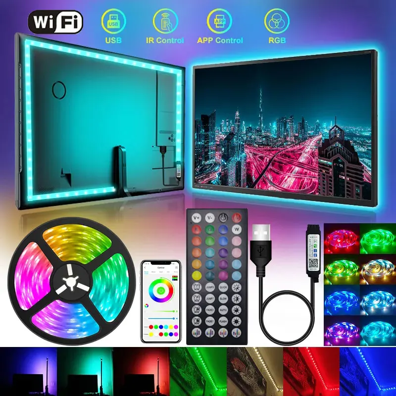 Led-Strip-Light-10M-5M-Rgb-Band-5050-Usb-Diode-Tape-With-Remote-Control ...