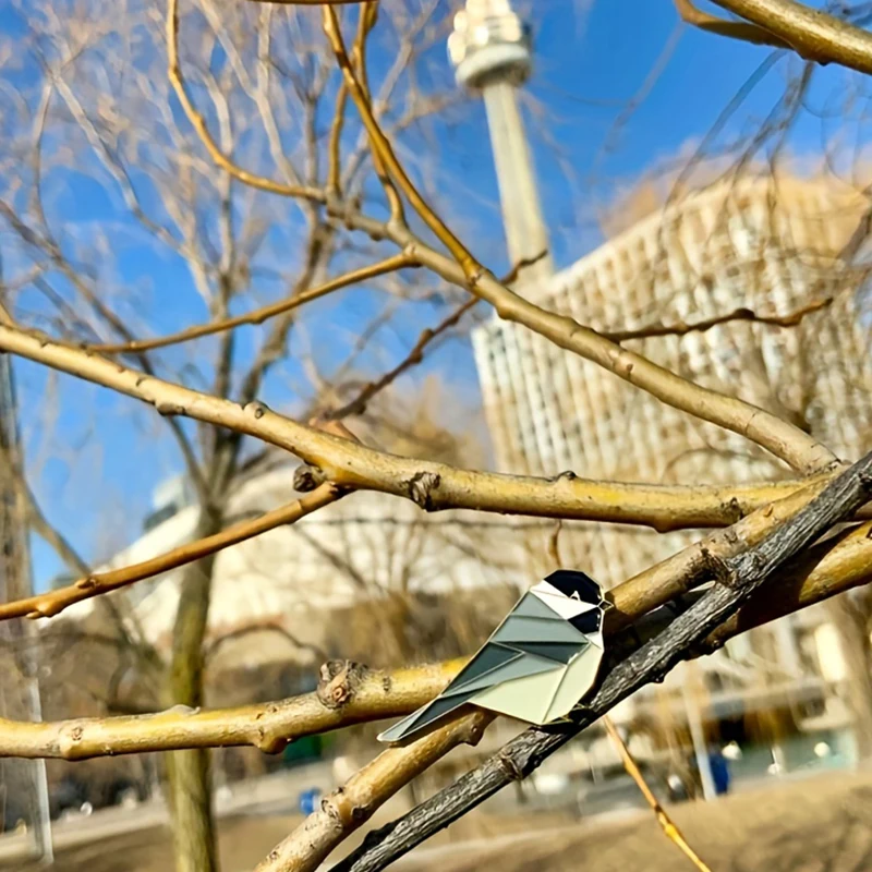 Chickadee Enamel Pin Bird Enamel Pin Origami Jewelry Chickadee Pin ...