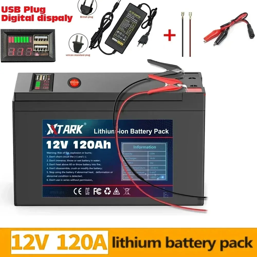NEW 12V 120Ah/100Ah/65Ah Built-In High Current 18650 Lithium Battery ...