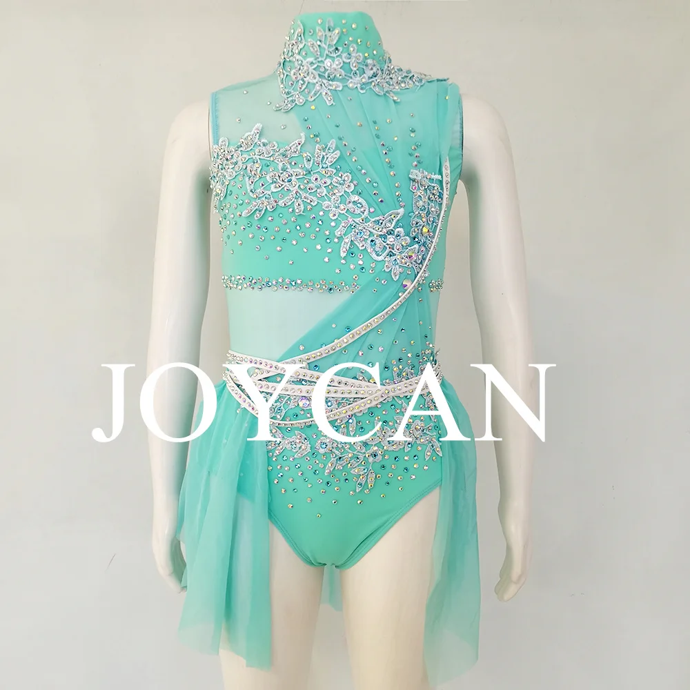 JoyCan Lyrical Dance Dress Turquoise Jazz Dance Costume Pole Dancing ...