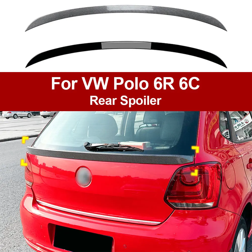 For-VW-Polo-6R-6C-Rear-Mid-Spoiler-ABS-Gloss-Black-Trunk-Tail-Wings-Car ...
