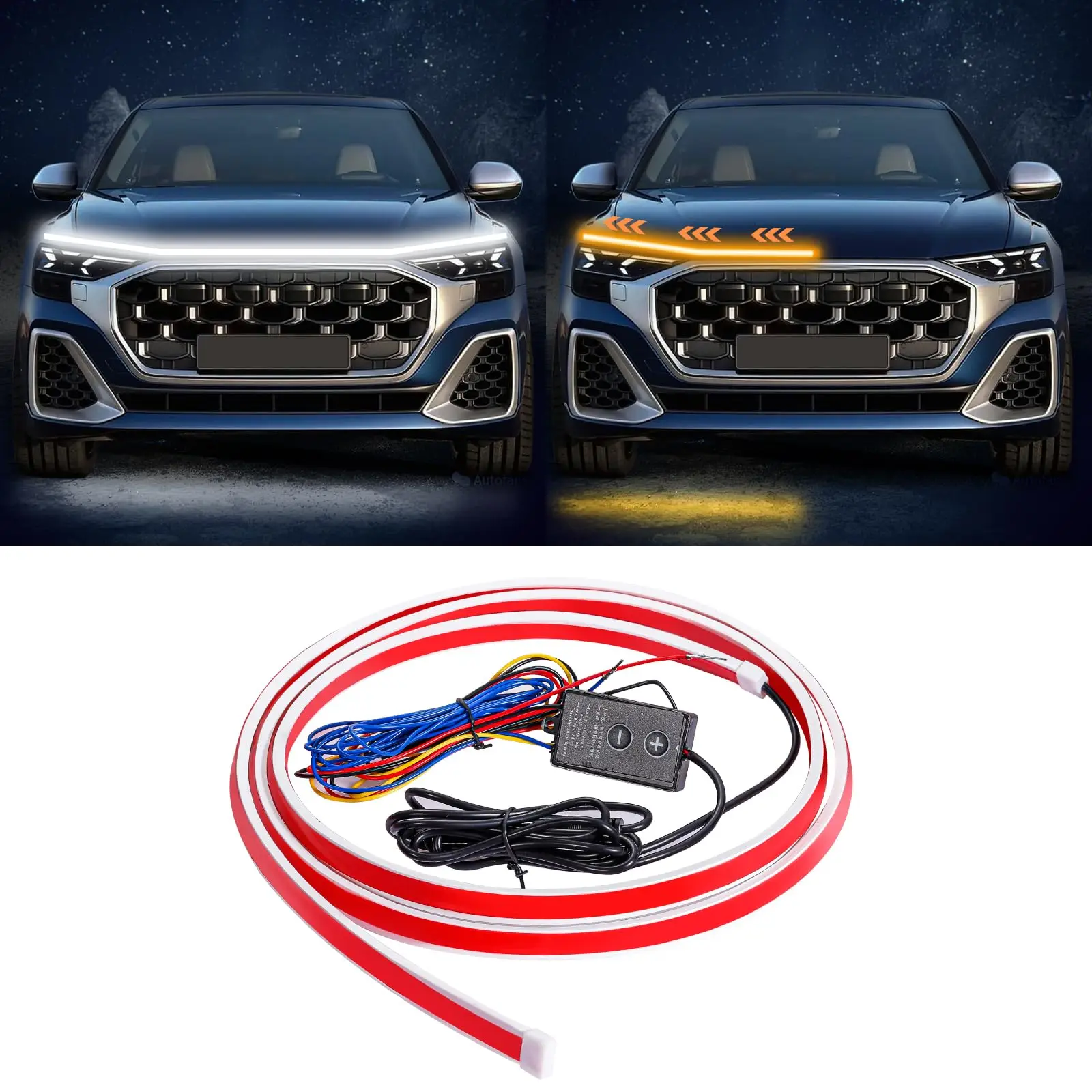 LED-Car-Daytime-Running-Light-Strip-Start-Scan-Yellow-Turn-Signal ...