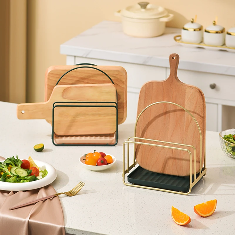 Cutting Board Rack Pot Pan Lid Organizer For Kitchen Space Saving Metal ...
