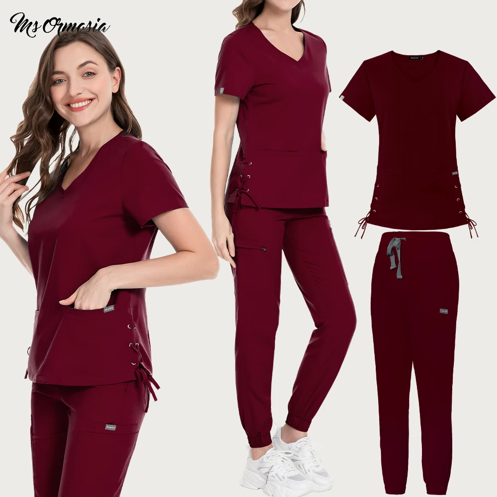 New-Nursing-Scrub-Set-High-Quality-Solid-Color-Women-Surgical-Uniforms ...