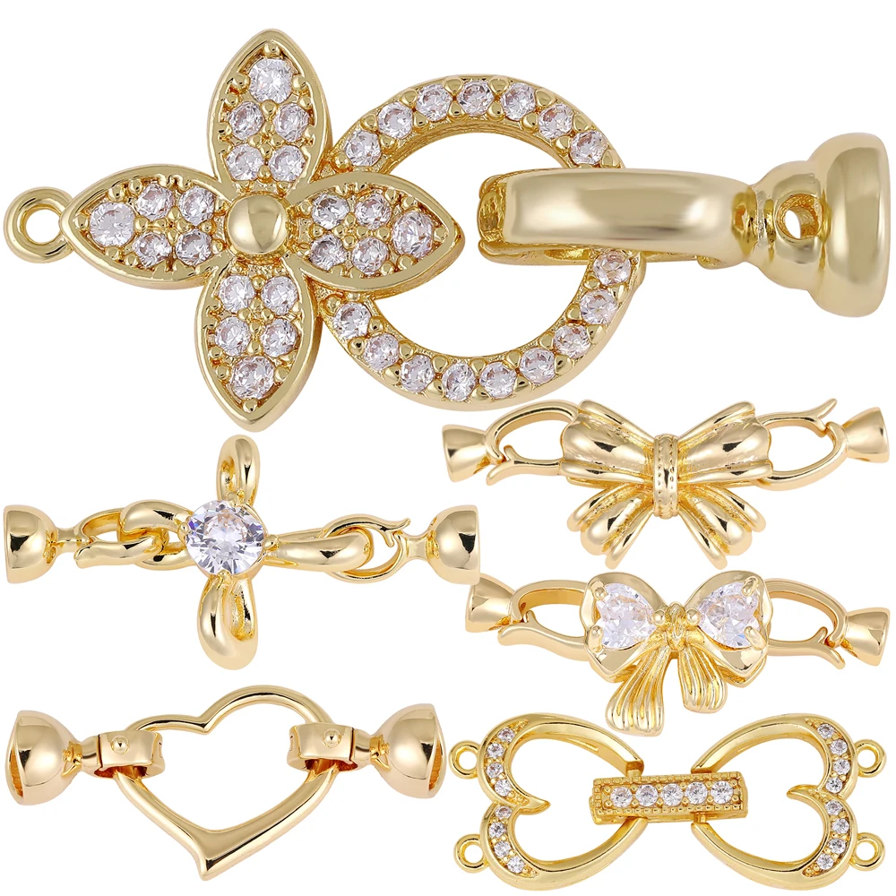 Juya-18K-Gold-Silver-Plated-Creative-Fastener-Closure-Hook-Clasps ...