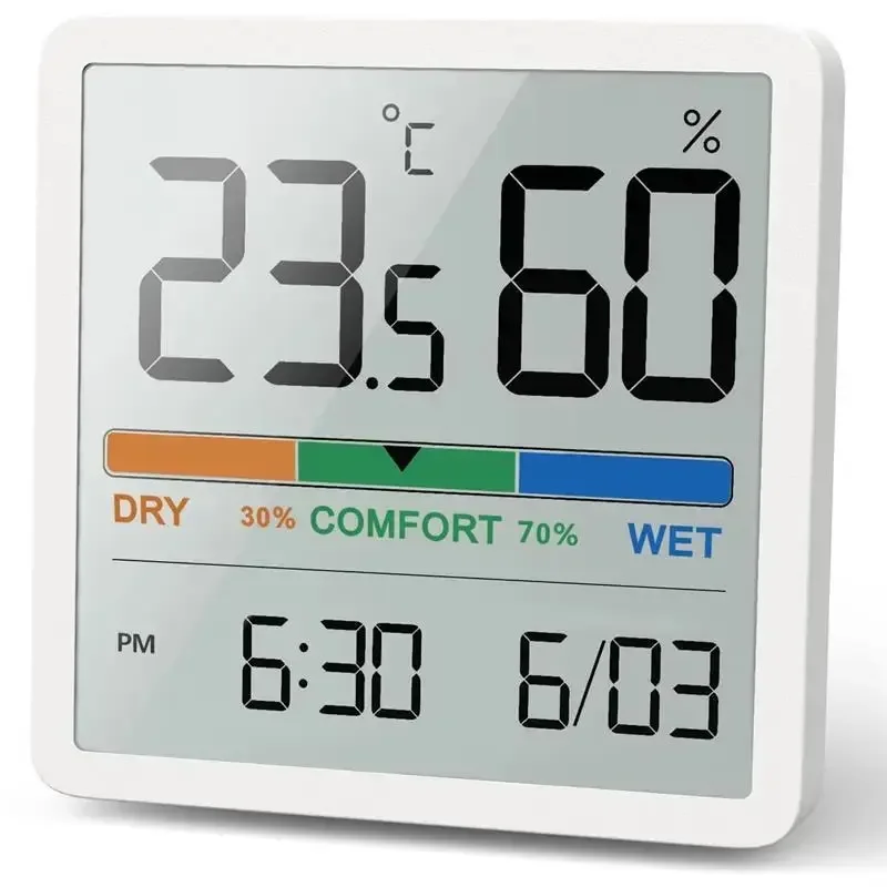 LCD Digital Thermometer Hygrometer Indoor Room Electronic Temperature ...
