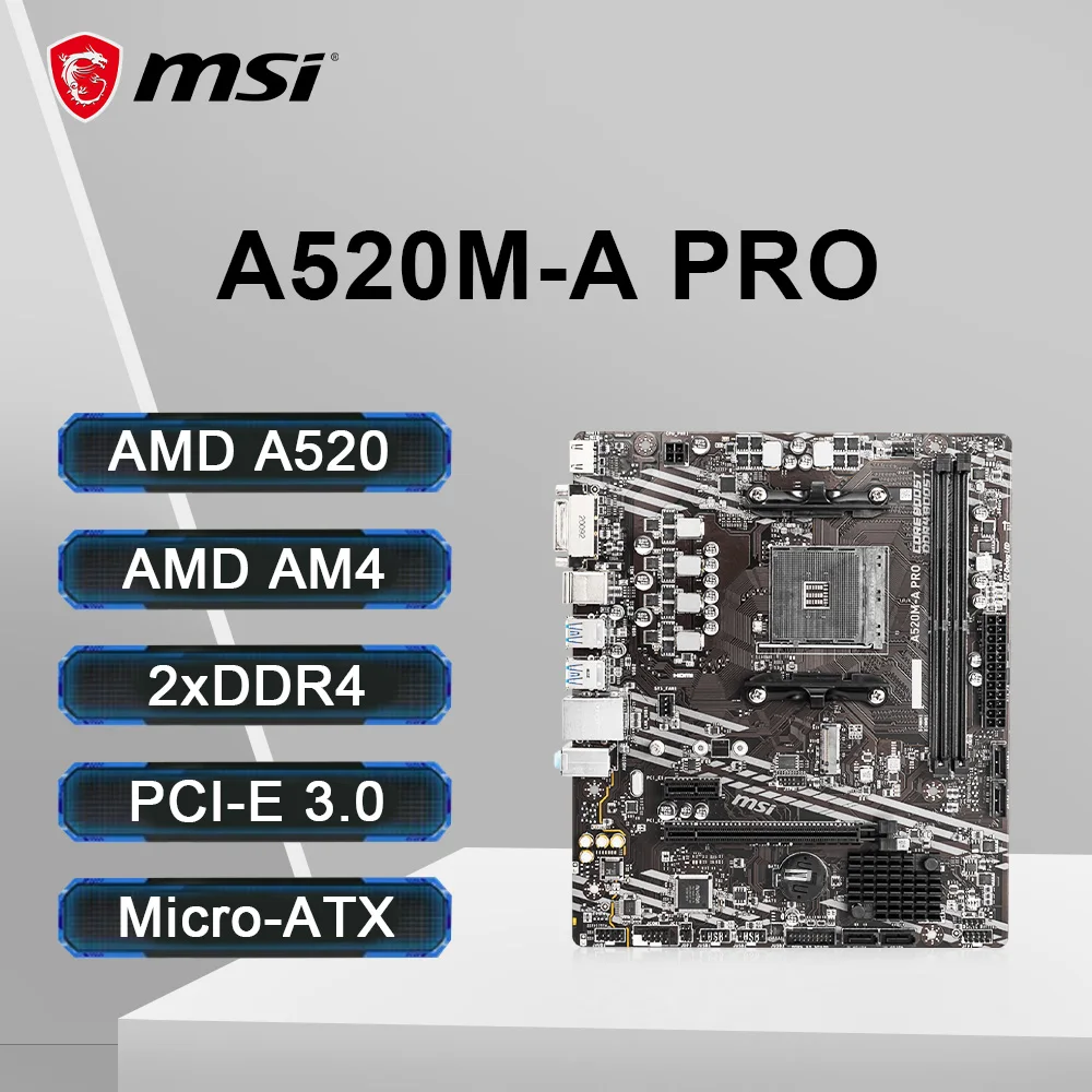 MSI-A520M-A-PRO-Motherboard-Support-Ryzen-5-5600-5600G-R7-5700X3D-CPU ...