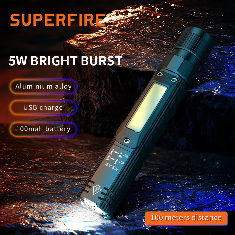 SuperFire-G19-Powerful-flashlight-LED-COB-Head-Light-USB-Rechargeable ...