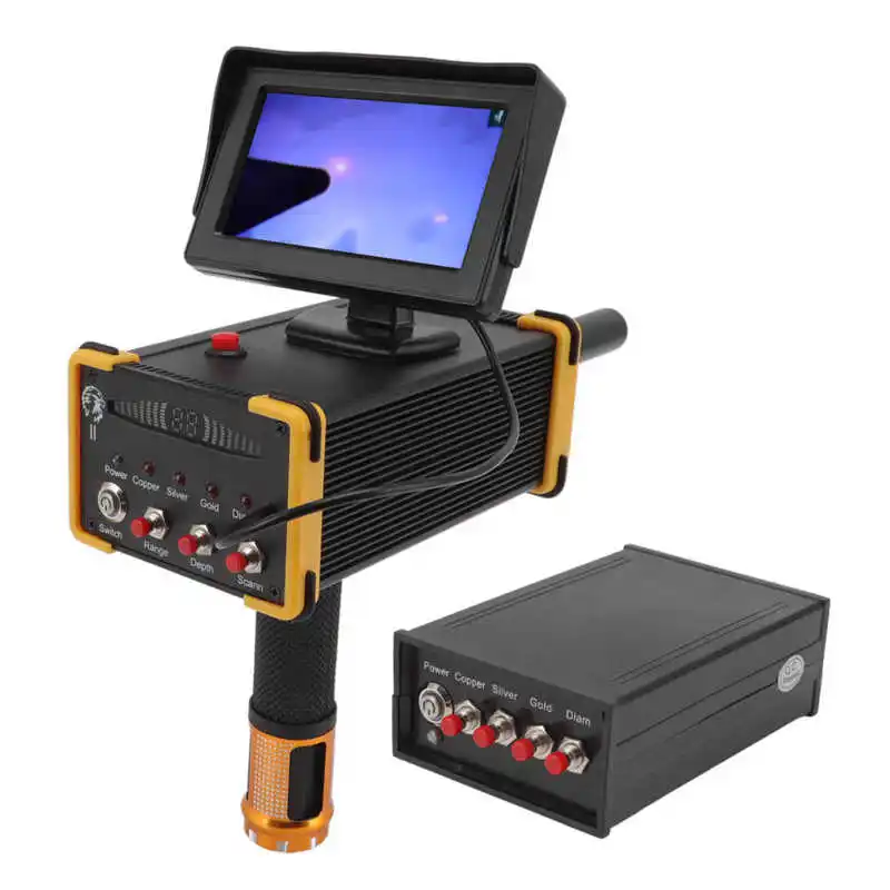 금속 탐지기 골드 파인더, 금속 스캐너 장치 검색 범위, GR8000 화면, 노란색 가장자리, 15m, 1000m ...