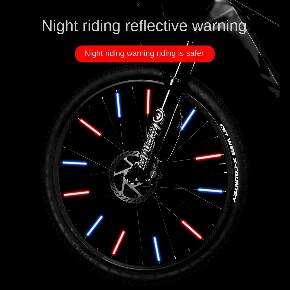 12PCS/Bag Bicycle Wheel Spokes Reflective Sticker Tube Strip Warning ...