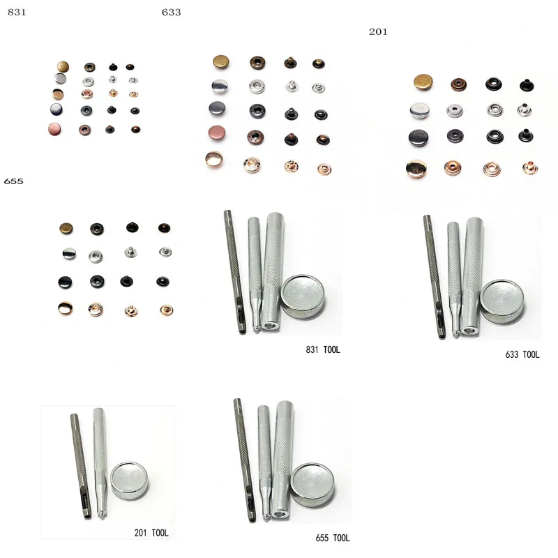 JYMISS Creative Metal bttons Brass Stainless Steel Press Studs Sewing ...