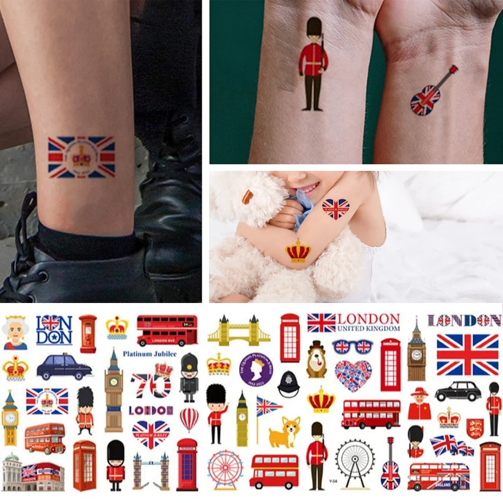 10PCS-Uk-Flag-Tattoo-Stickers-Waterproof-British-Tattoo-Stickers ...
