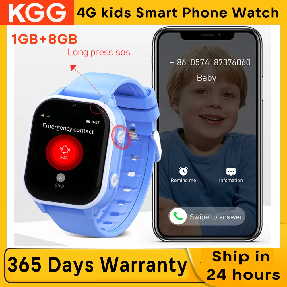 4G-Kids-Smart-Phone-Watch-1GB-8GB-GPS-WIFI-Video-Call-SOS-IP67 ...
