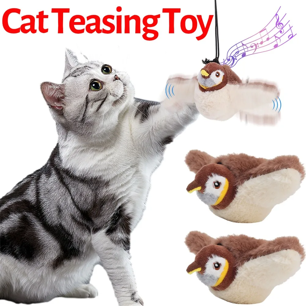 Interactive Cat Toys Rechargeable Electric Flapping Wings Bird Cat Toy ...