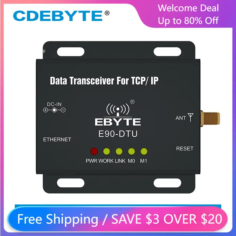 Ethernet LoRa Long Range 1W IoT uhf Wireless Transceiver rf Module 433 ...