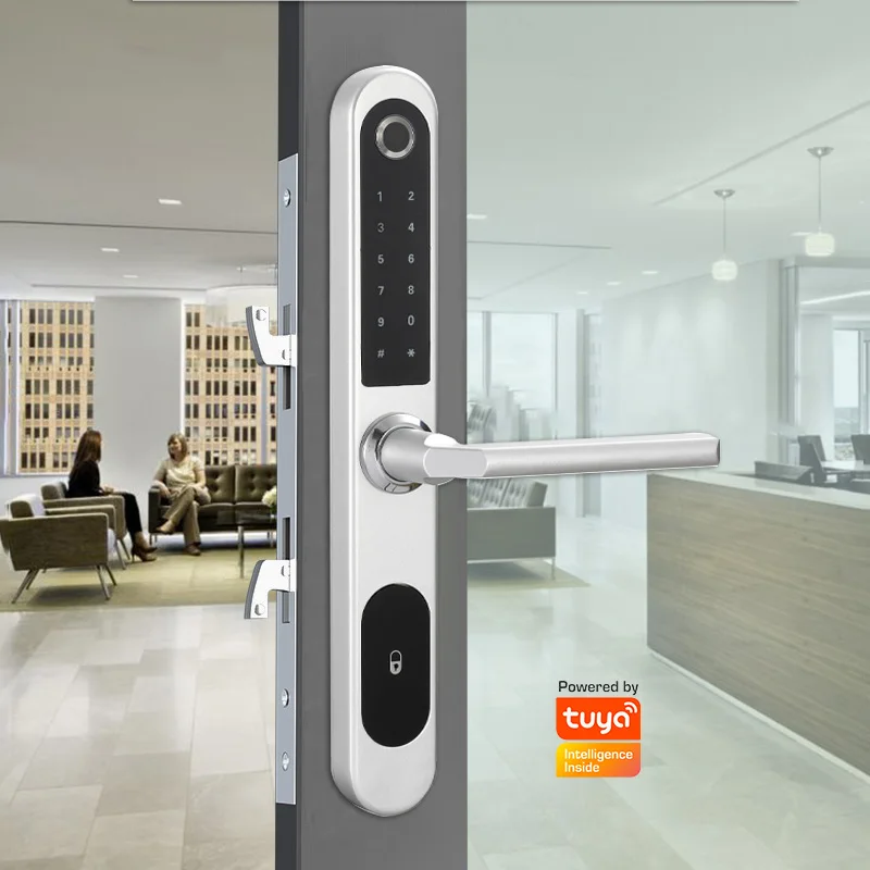 Smart-Rim-Lock-Keyless-fechadura-digital-Fingerprint-Password-Door-Lock ...