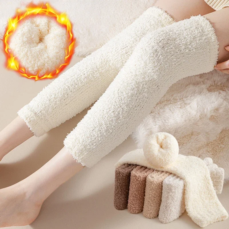 Coral-Fleece-Knee-Sleeve-Women-Autumn-Winter-Thermal-Knee-Pads ...