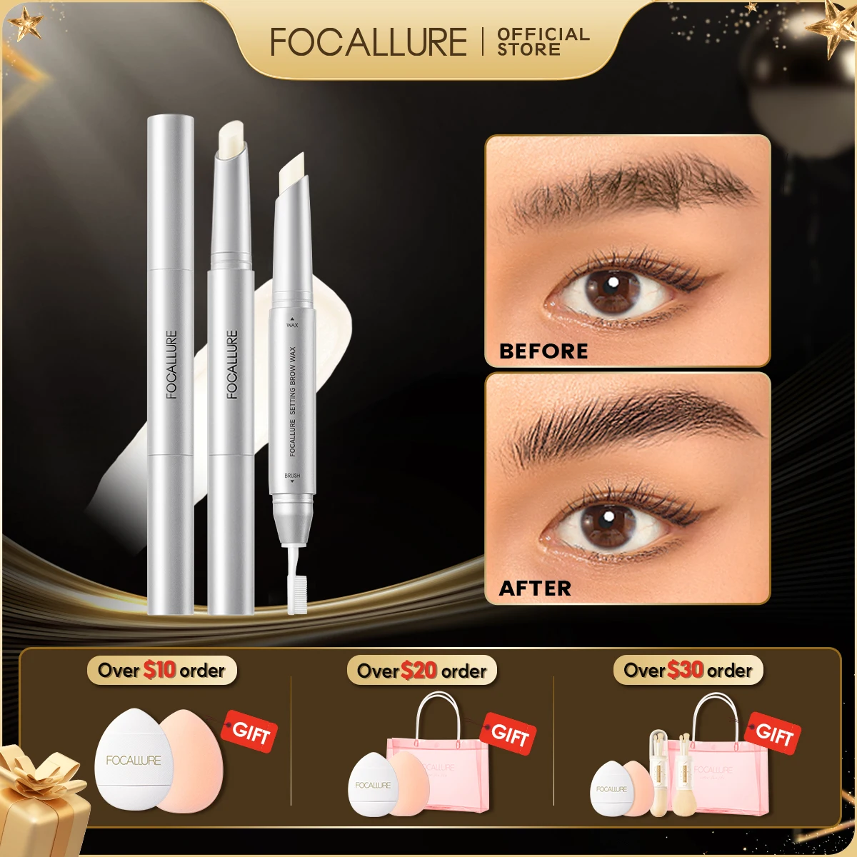 FOCALLURE-3D-Eyebrow-Gel-Eye-Brows-Wax-Pencil-Waterproof-Long-Lasting ...