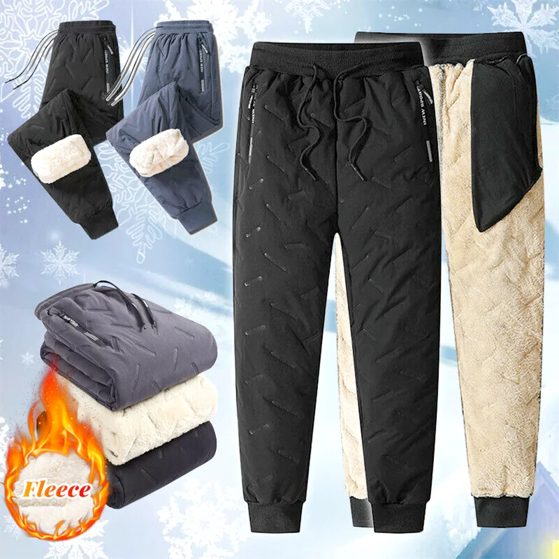 Winter-Men-Casual-Fleece-Warm-Pants-Lambswool-Sweatpants-Thicken-Joggers-Pants-Water-Proof-Male ...
