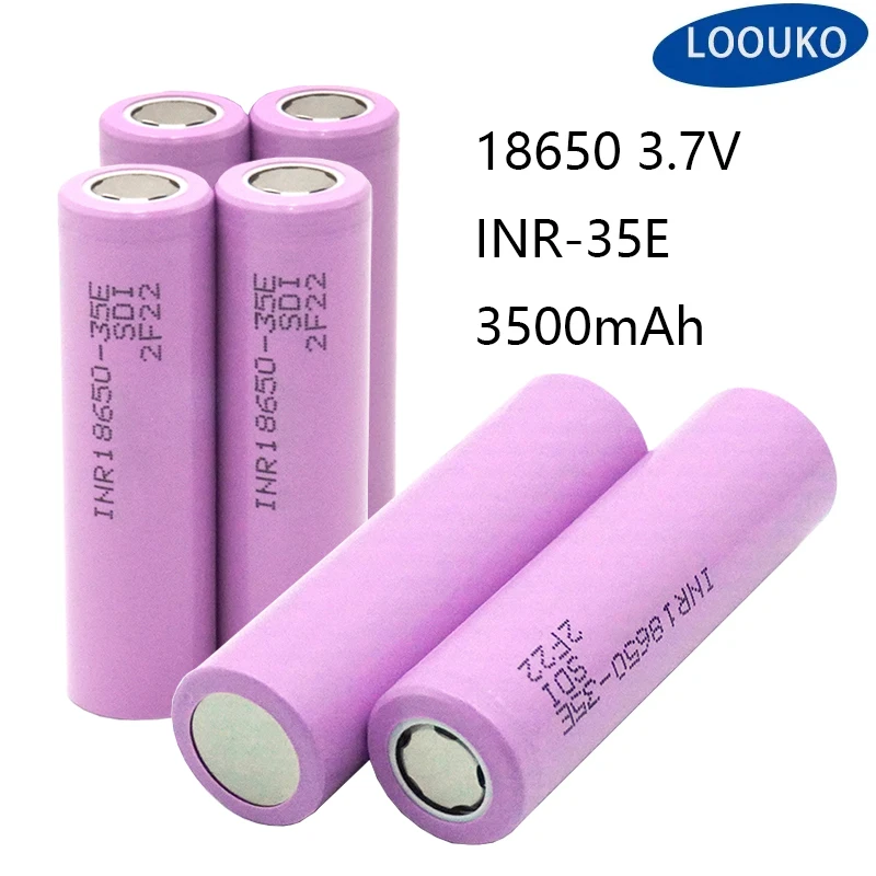 100-New-Original-18650-3500mAh-10A-discharge-INR18650-35E-3-7v-18650 ...