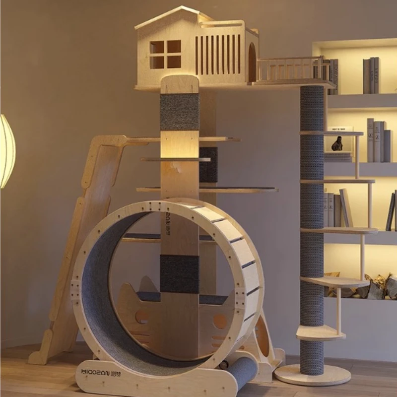 Solid-Wood-Cat-Climbing-Frame-Large-Cat-Through-Tianzhu-Board-Sisal ...
