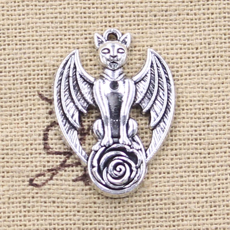 10pcs-Charms-Demon-Flower-Devil-Rose-26x19mm-Antique-Silver-Color ...