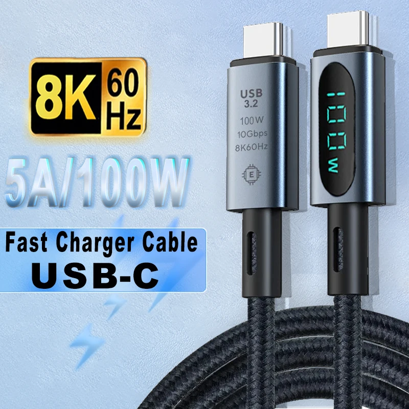 8K-USB-C-To-Type-C-Surper-Fast-Charging-Data-Cable-PD-100W-For-MacBook ...