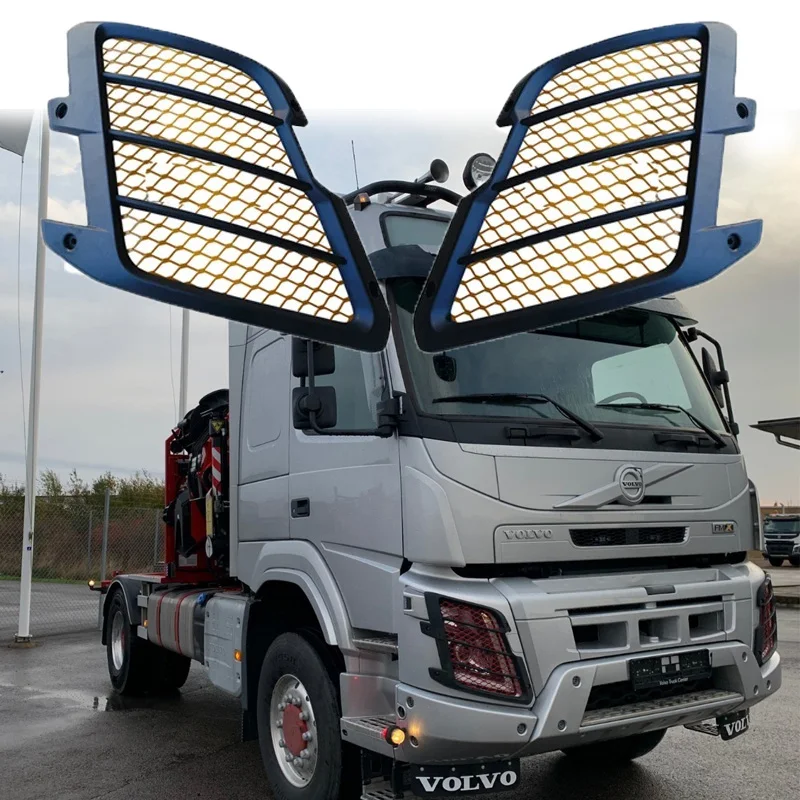 2PCS-HEAD-LAMP-PROTECT-GRILL-Fit-FOR-VOLVO-FMX500-82440282-82475926-L-H ...