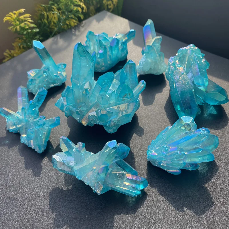 Natural-Sky-Blue-Angel-Aura-Quartz-Electroplating-Titanium-Crystal ...