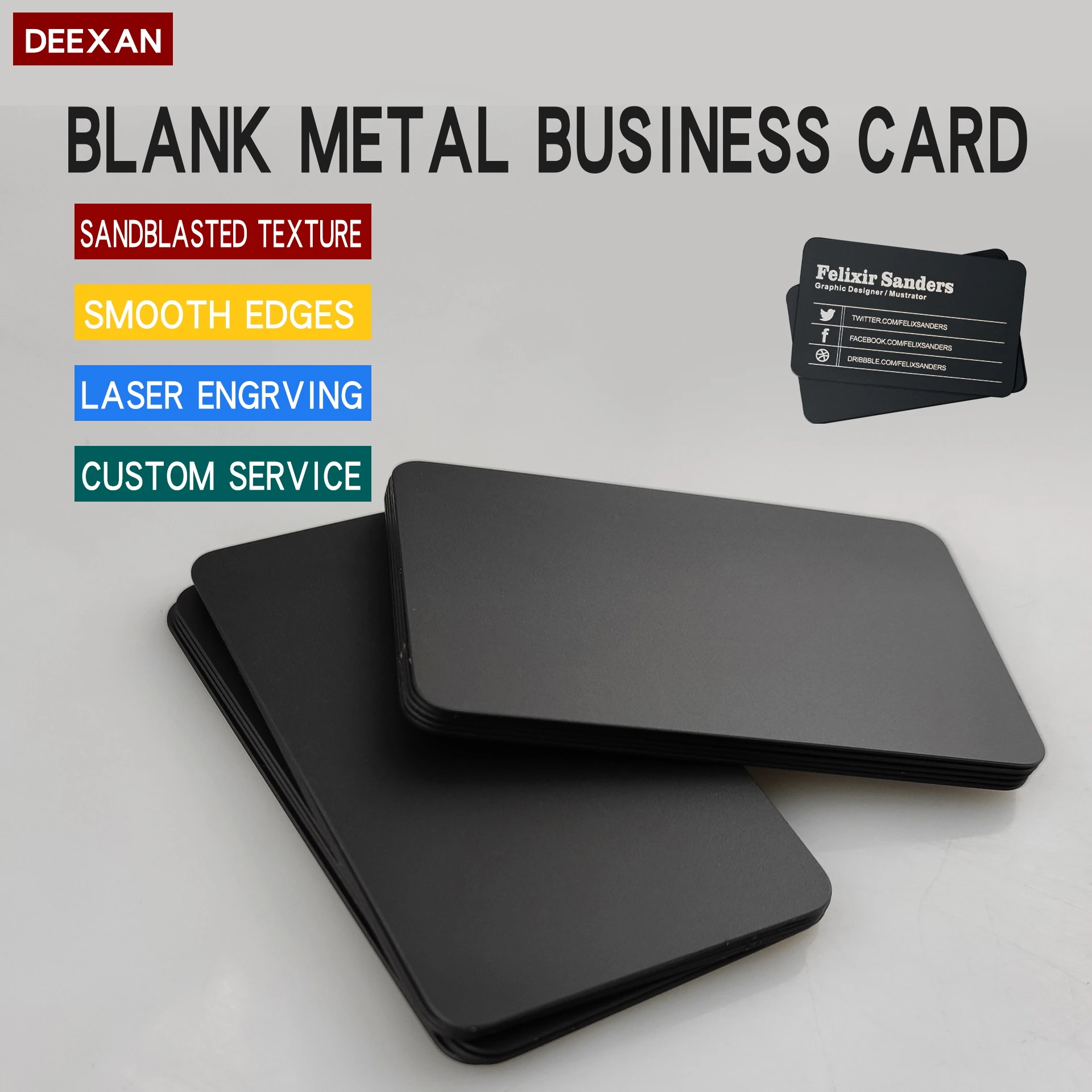 Custom Sandblasting Anodizing Aluminum Pure Metal Card Professional ...