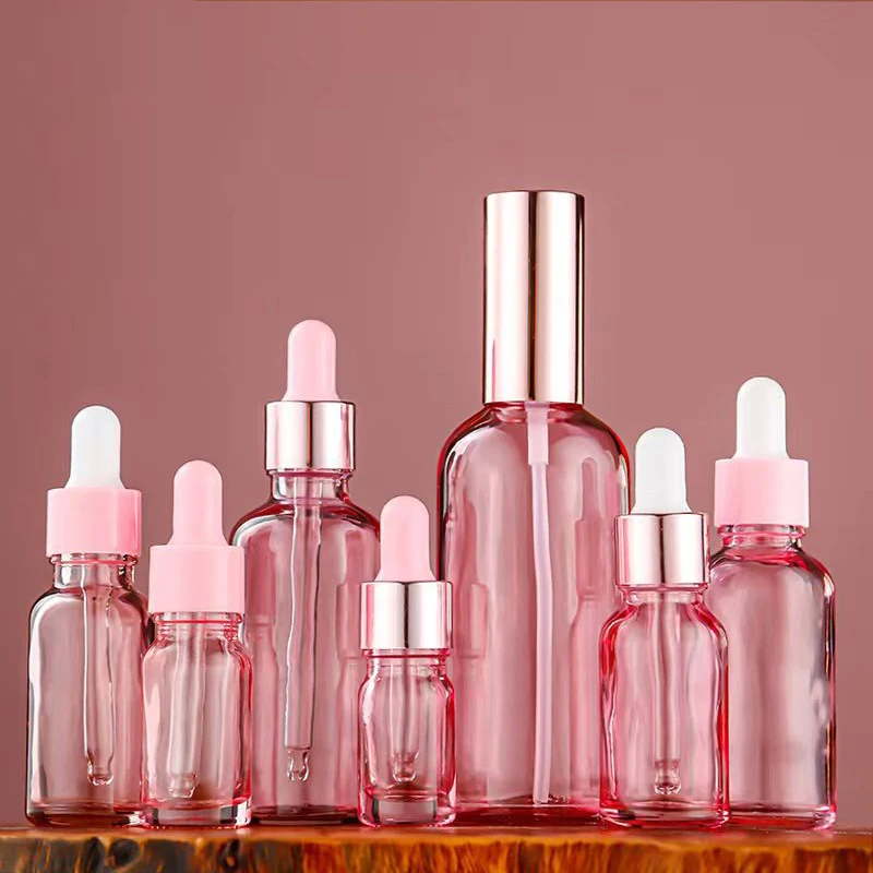 Botellas de Perfume rellenables, 5ml 100ml, tapa rosa, vidrio rosa ...