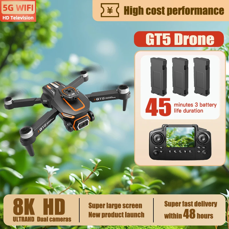 샤오미 GT5 미니 드론 전문가용 4K 듀얼 카메라 5G WIFI FPV 브러시리스 모터 장애물 회피 접이식 쿼드콥터 드론 ...