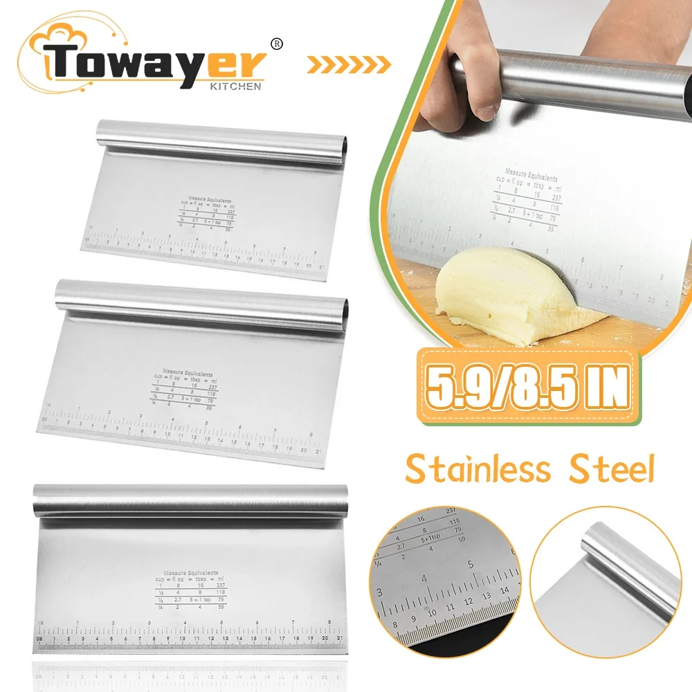 Stainless-Steel-Cake-Scraper-Pastry-Cutters-Baking-Cake-Cooking-Dough ...