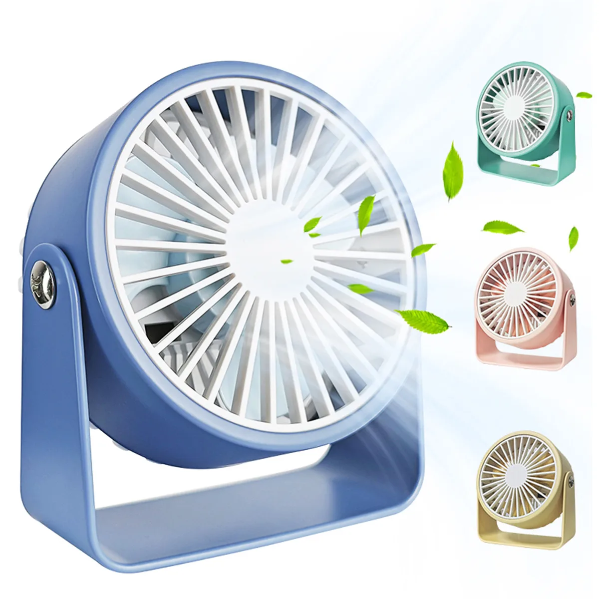 USB-Rechargeable-Mini-Portable-Iron-Fan-3-Speeds-Lightweight-Desktop ...