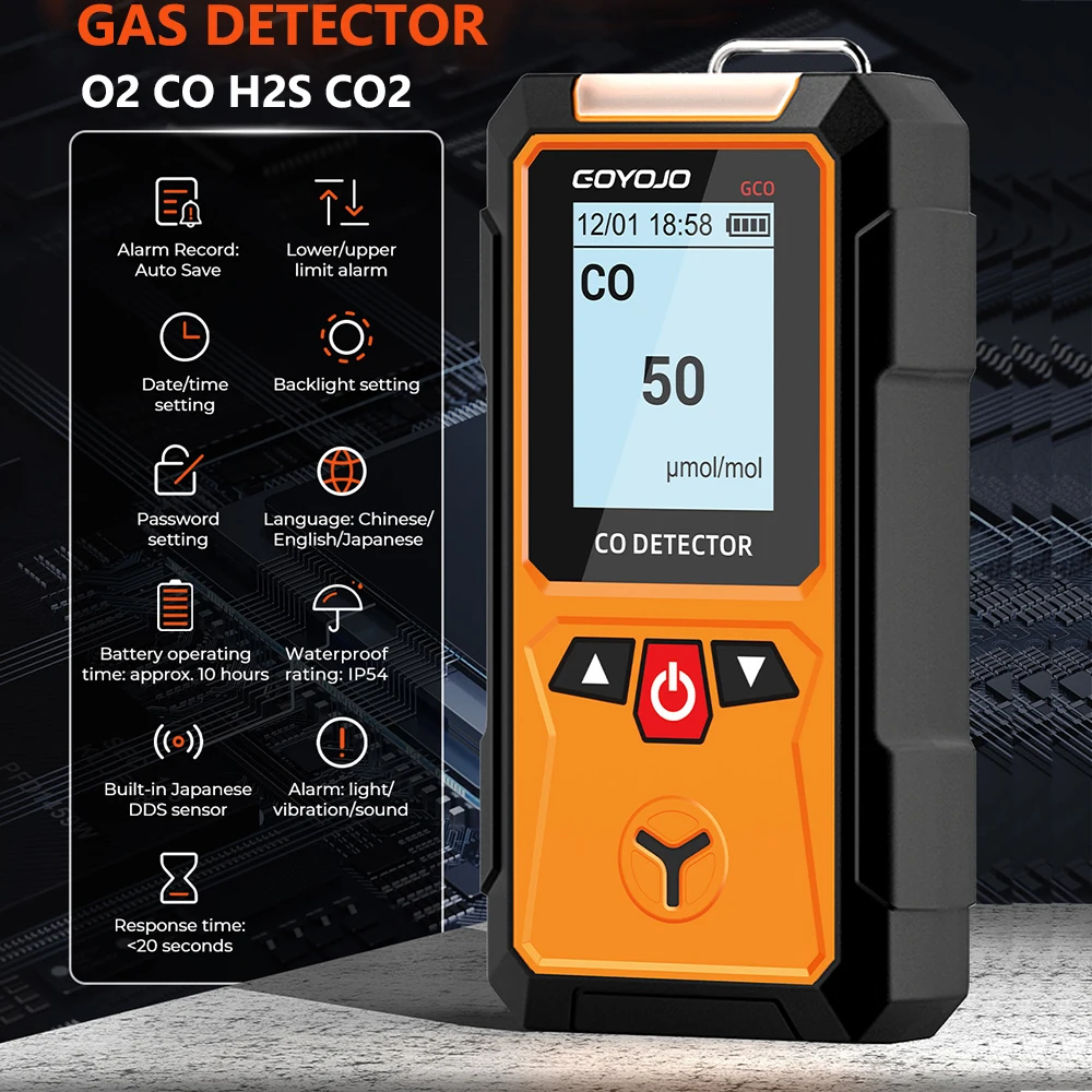 Gas-Detector-Meter-Oxygen-O2-Analyzer-Carbon-Monoxide-CO-Carbon-Dioxide ...