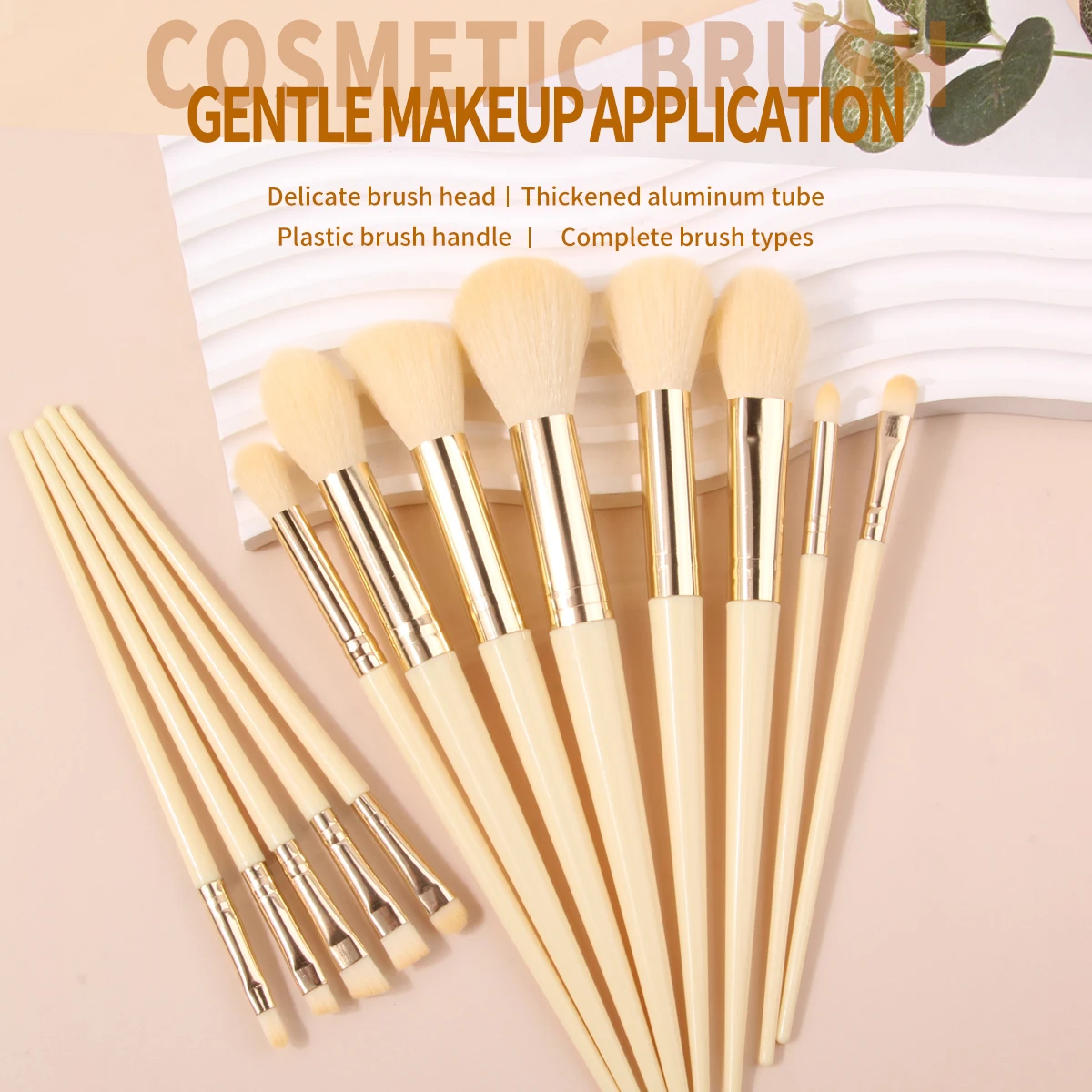 13 pieces of yellow makeup brush set beginner multi-function powder ...