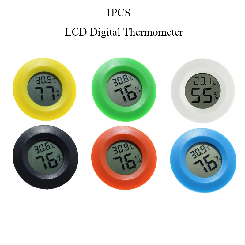 1pcs Round Electronic Temperature Embedded LCD Digital Thermometer ...