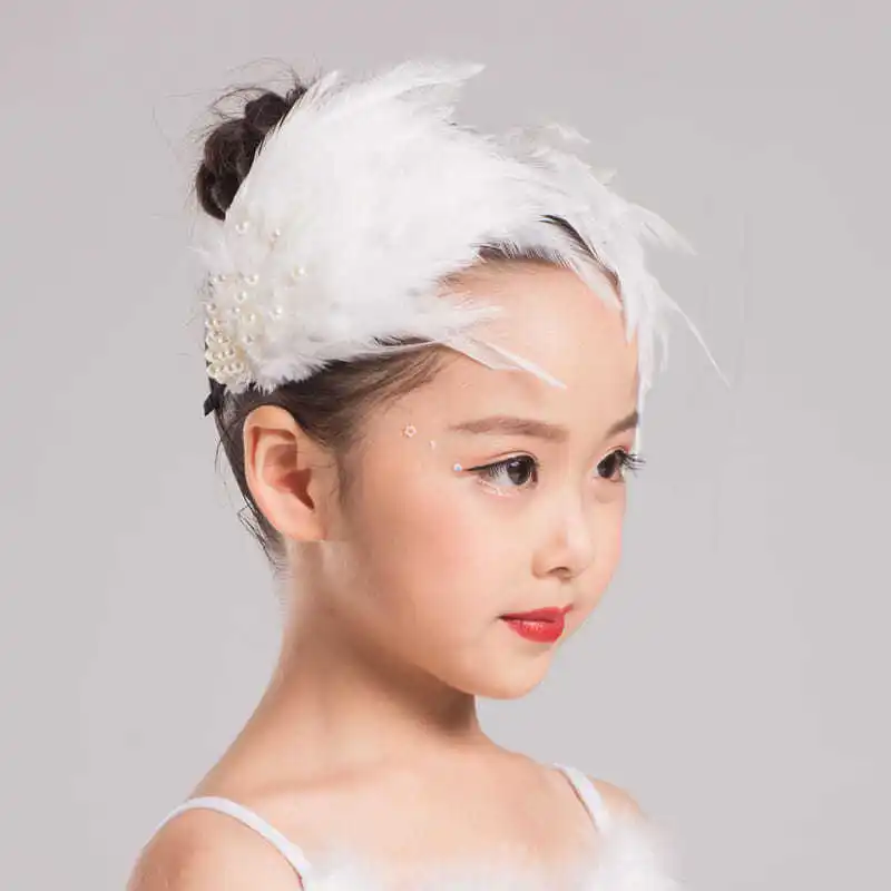Children's Swan Lake Ballet Feather Headwear Handmade Princess Ballet ...