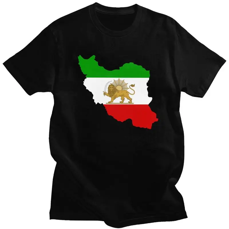 Custom Mens Flag Of Iran Map T Shirts Short Sleeve Cotton Tshirts T ...