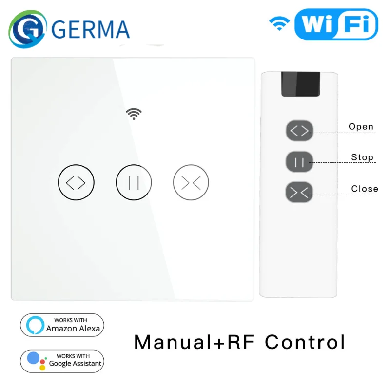 GERMA-WiFi-RF433-Smart-Touch-Curtain-Blinds-Roller-Shutter-Switch-Tuya ...