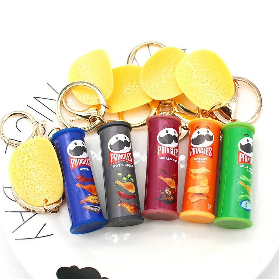 Food & Play Imitation Pringles Potato Chip Key Chain Bucket Snack Pizza ...