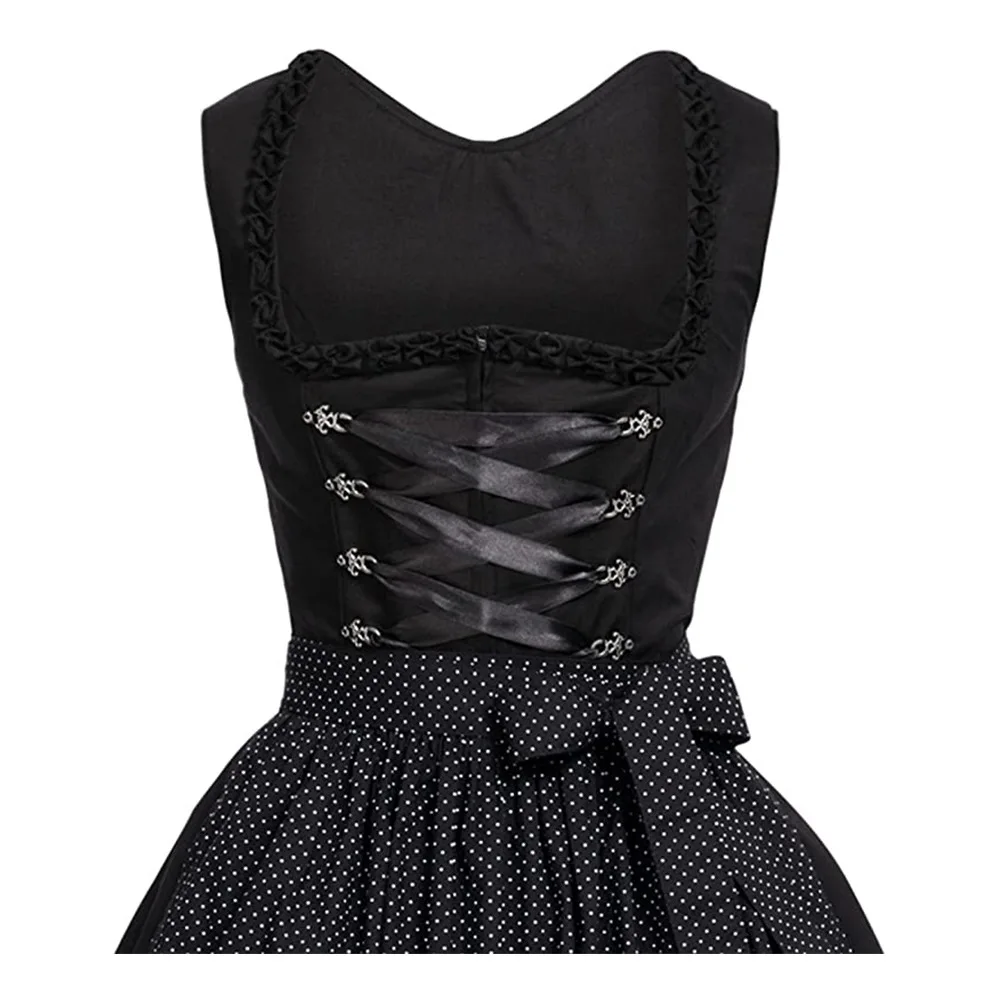 Cosplay Uniform Lovely Girl Lolita Sexy Puff Sleeves Midi Dress