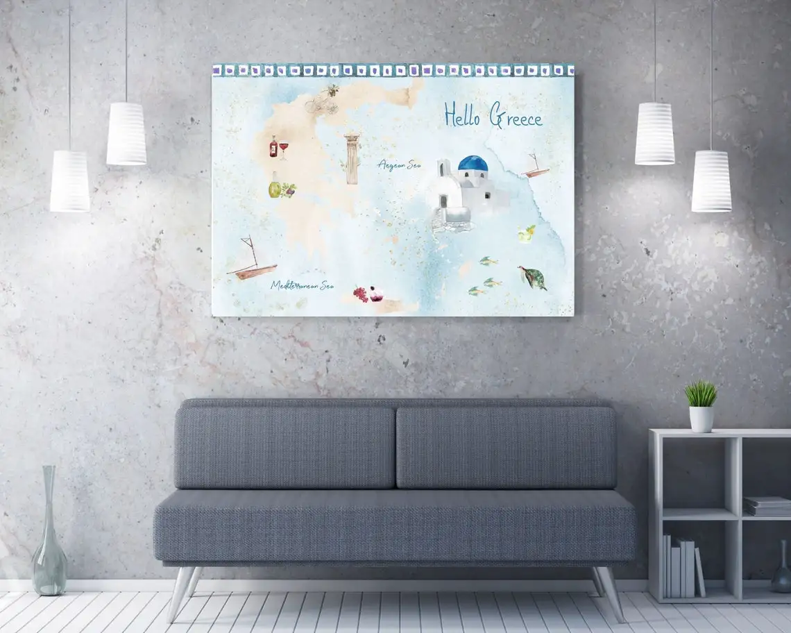 Map-of-Greece-Greek-Wall-Art-Greek-Art-Print-Wall-Art-Greece-Posters ...