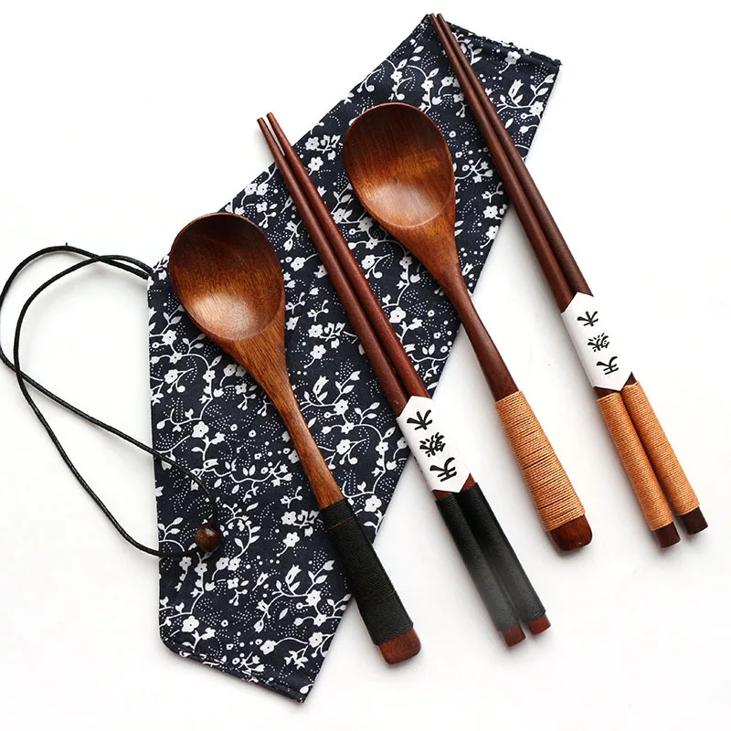 1-Pairs-Chopstick-1-spoons-Handmade-Japanese-Natural-Wood-Chopsticks ...