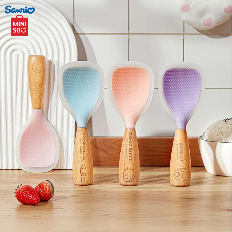 MINISO-Kuromi-Rice-Spoons-Cute-Hello-Kitty-Food-Grade-Silicone-Ladle ...