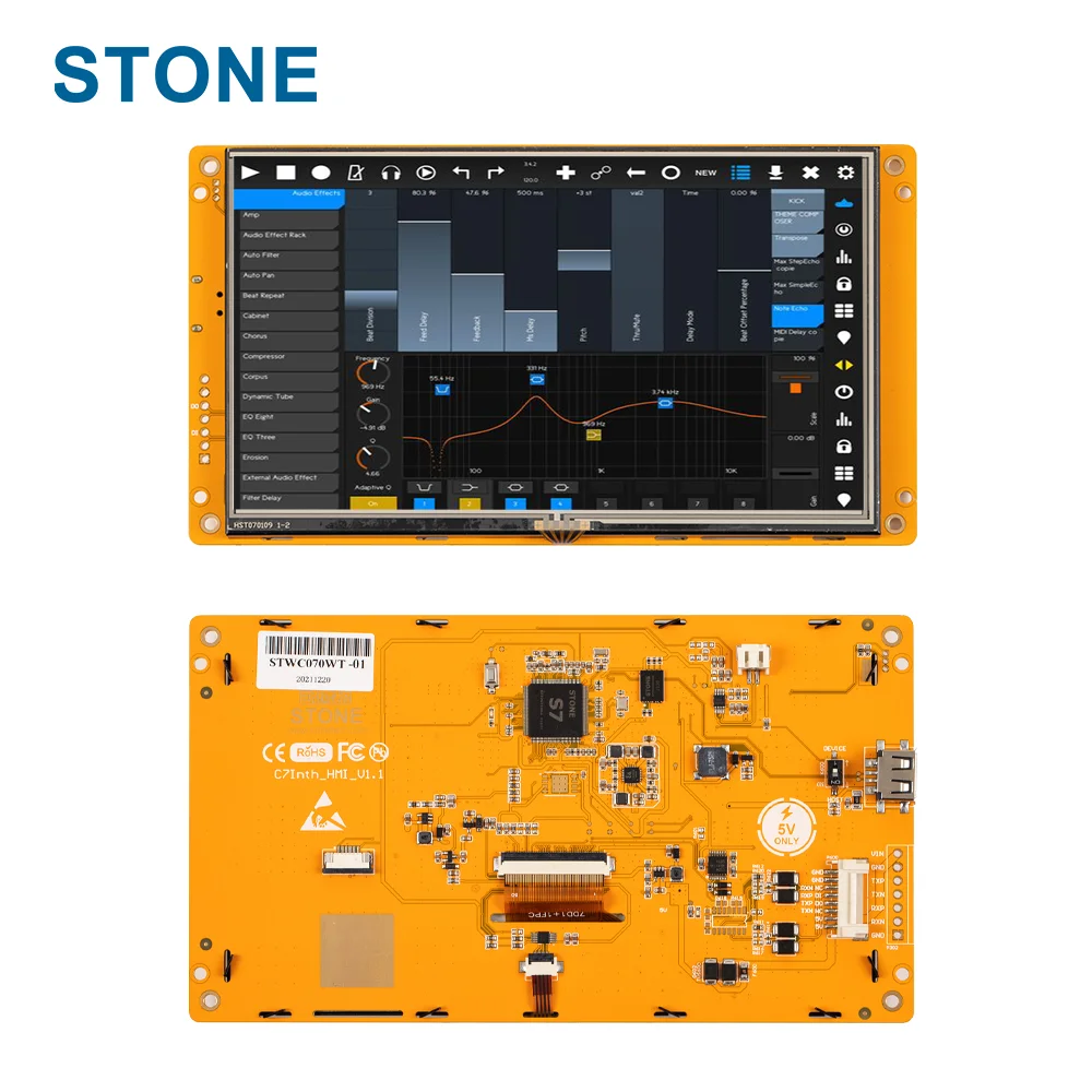 장비 제어 및 디스플레이 용 프로그램 + 소프트웨어가있는 7 인치 HMI 터치 패널 산업용 컨트롤러 100PCS|lcd ...