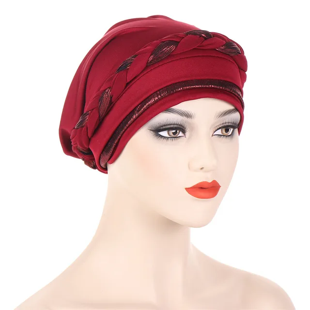 Women Ramadan Clothing Braid Hijabs for Women Elastic Muslim Turban ...